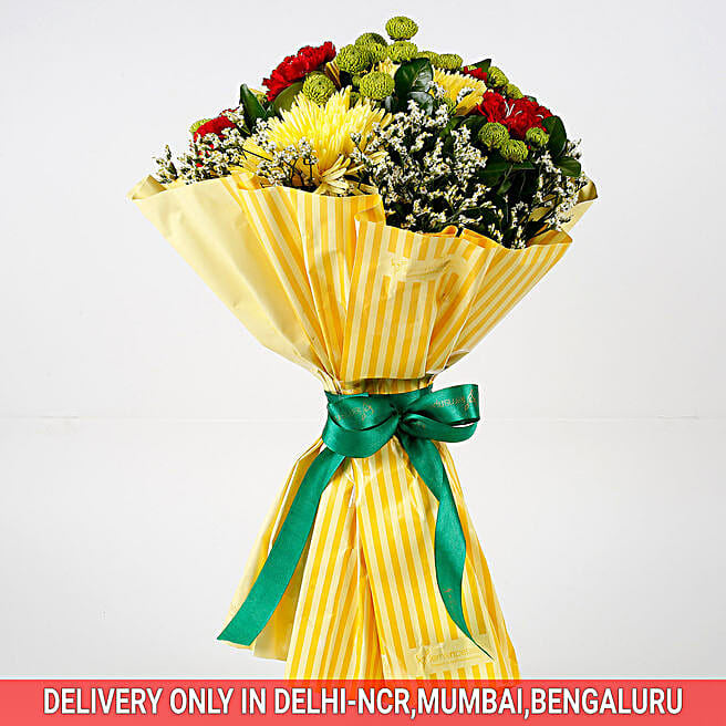Buy/Send Premium Bouquet of Red Carnations Disbud Flowers Online- FNP
