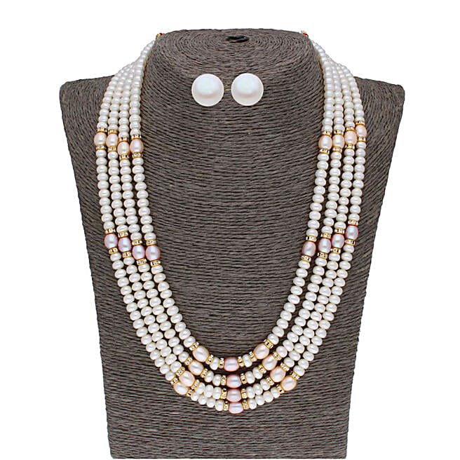 Buy/Send 4 layers White Pearl Set Online- FNP