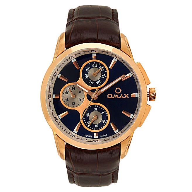 Buy/Send Omax Analog Dark Blue Dial Stylish Men's Watch Online- FNP
