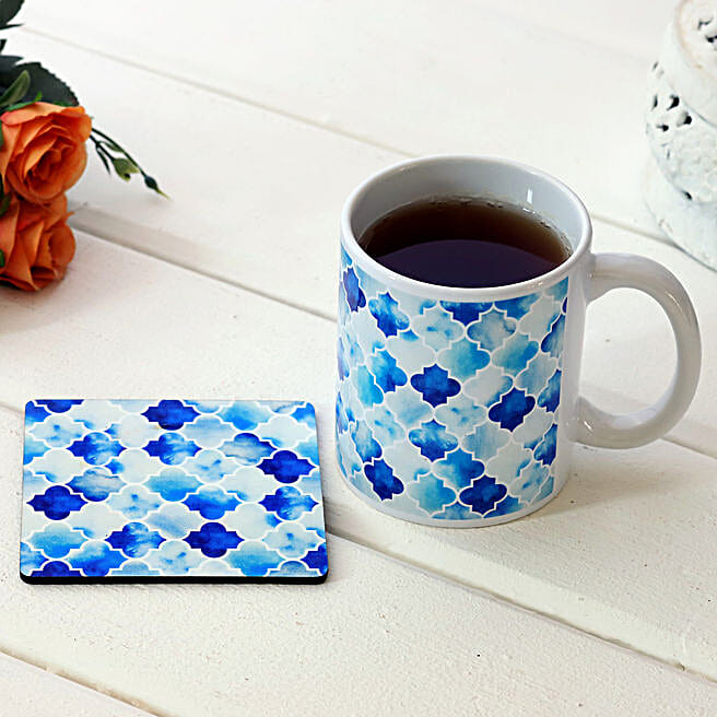 Buy/Send Enamel Print White Ceramic Mug With Coaster Online- FNP