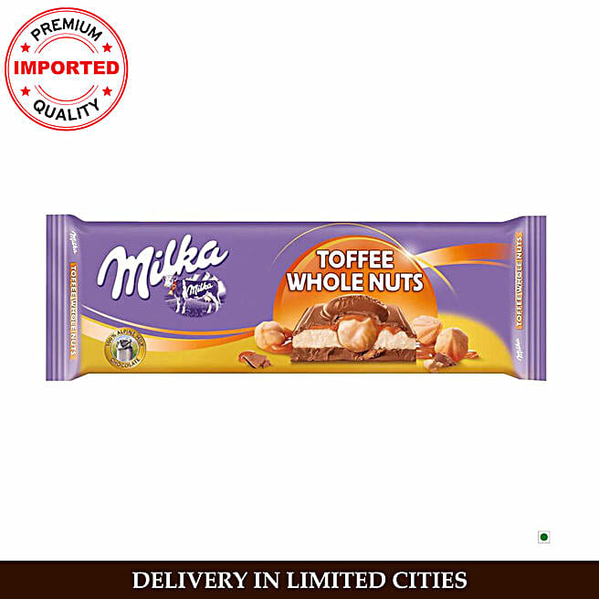 Buy/Send Milka Toffee Whole Nuts Tablet Online- FNP