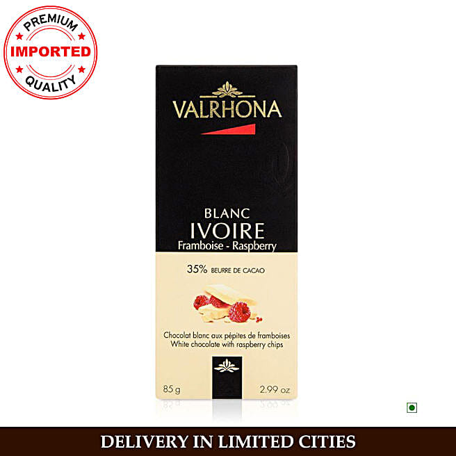Buy/Send Valrhona Ivoire Raspberry 35% Cocoa Bar Online- FNP