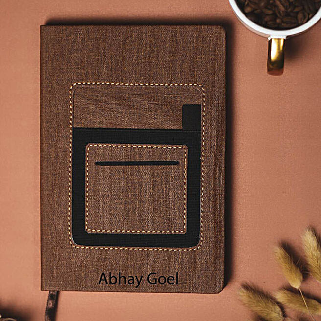Buy/Send Personalised Marsala Jute Cover A5 Diary Online- FNP