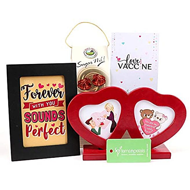 Buy/Send heart photo frame with choco sugar chocolate Online- FNP