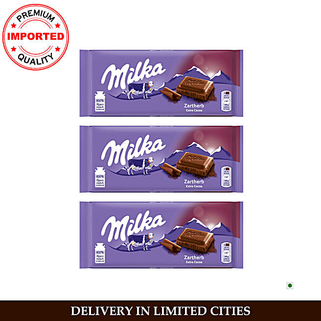 Buy/Send Milka Dark Chocolate Bar Pack Of 3 Online- FNP