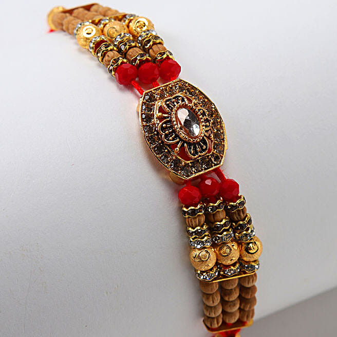 Buy/Send three layer diamond stone rakhi mp216 Online- FNP