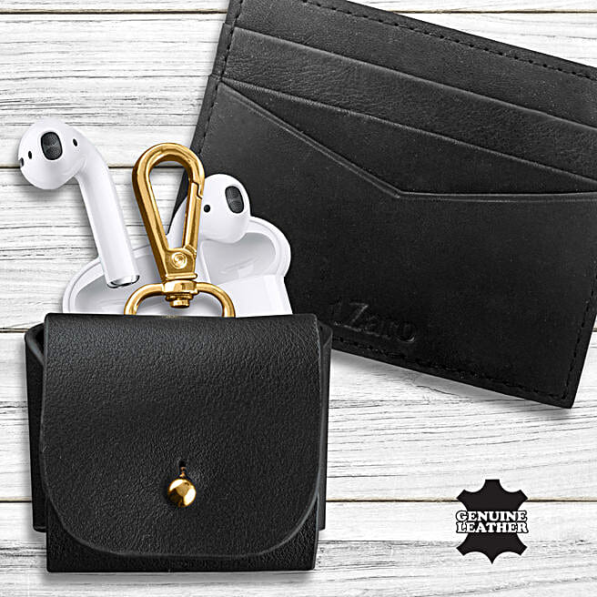 Buy/Send Earpod Pouch & Leather Card Holder Combo Online- FNP