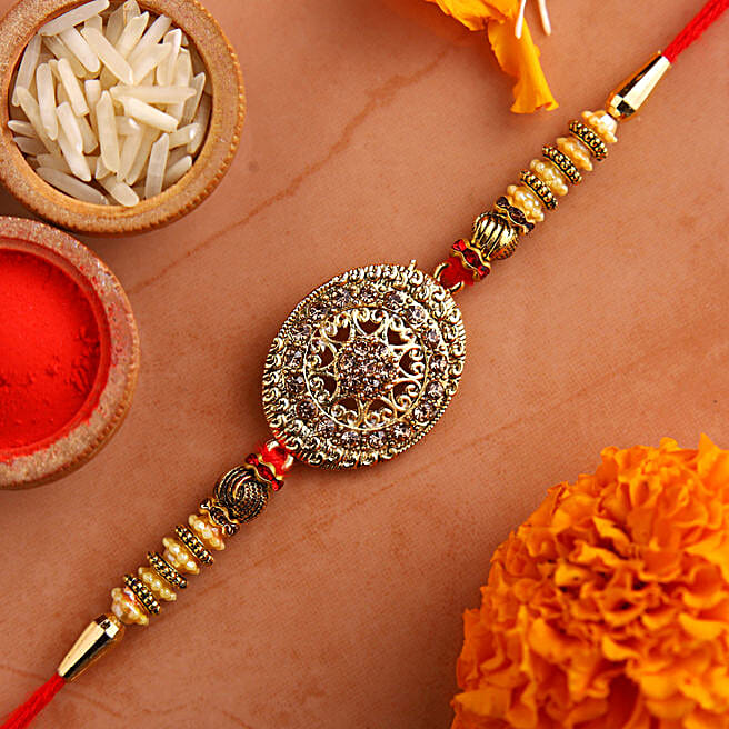 Buy/Send Luxury American Diamond Rakhi Online- FNP