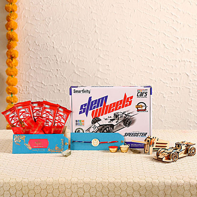 Buy/Send Iron Man Rakhi & Smartivity STEMwheels Game Hamper Online- FNP