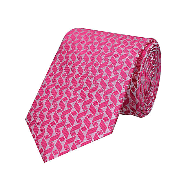 Buy/Send Pink Polyester Necktie Online- FNP