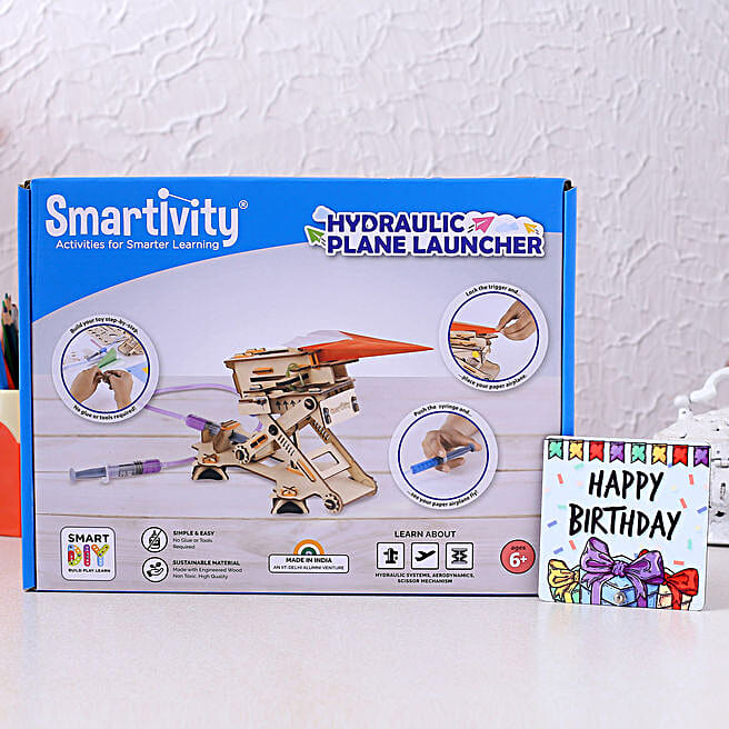 Buy/Send Smartivity Hydraulic Plane Launcher & B'day Table Top Online- FNP