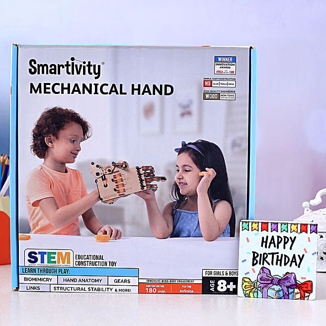 Buy/Send Smartivity Mechanical Hand & Birthday Table Top Online- FNP