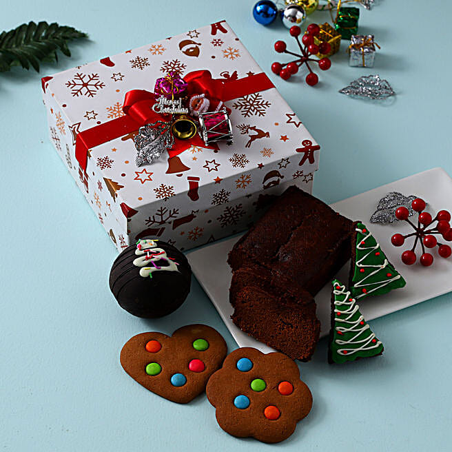 Buy/Send Merry Christmas White Hamper Box Online- FNP