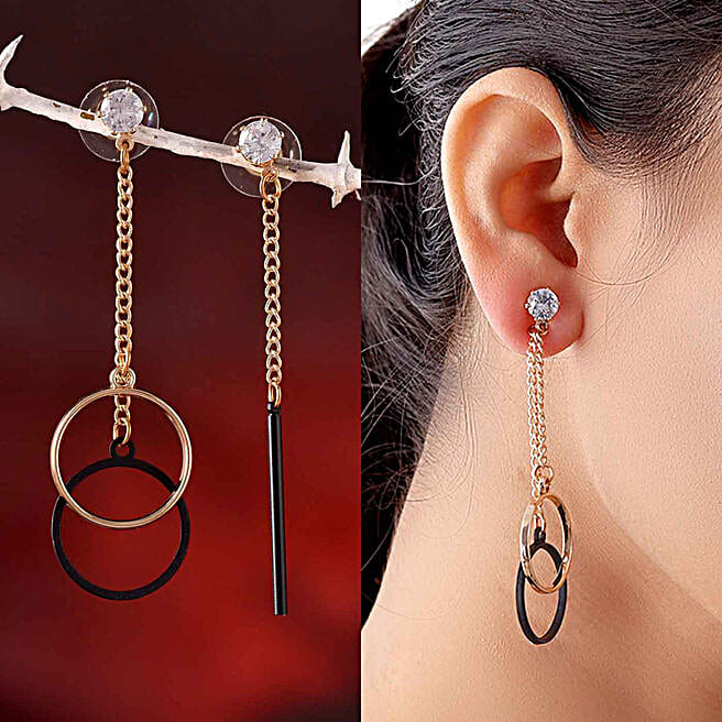 Buy/Send Stone Studded Loop Earrings Online- FNP
