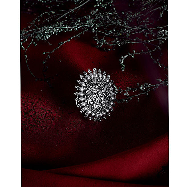 Buy/Send Women's Silver Plated Brass Finger Ring Online- FNP