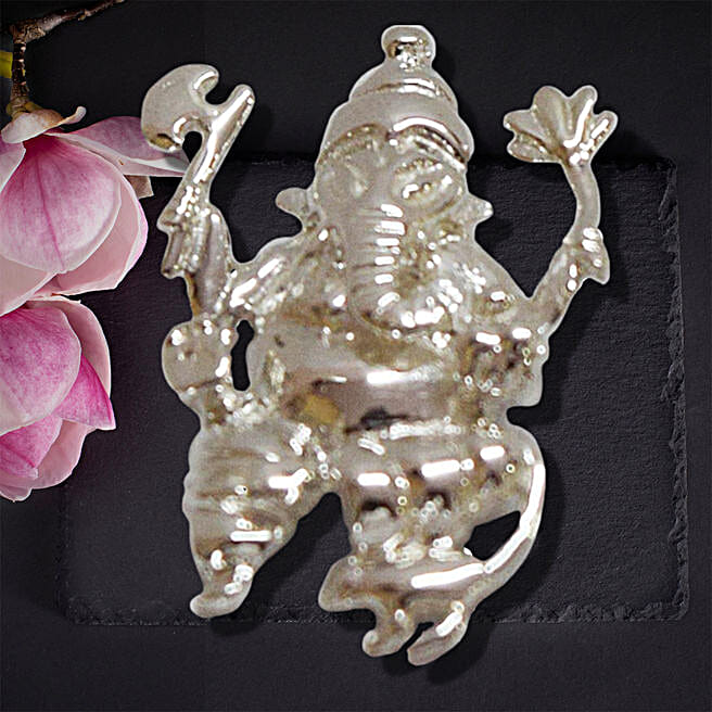 Buy/Send Small Sterling Silver Ganesha Pendant Online- FNP