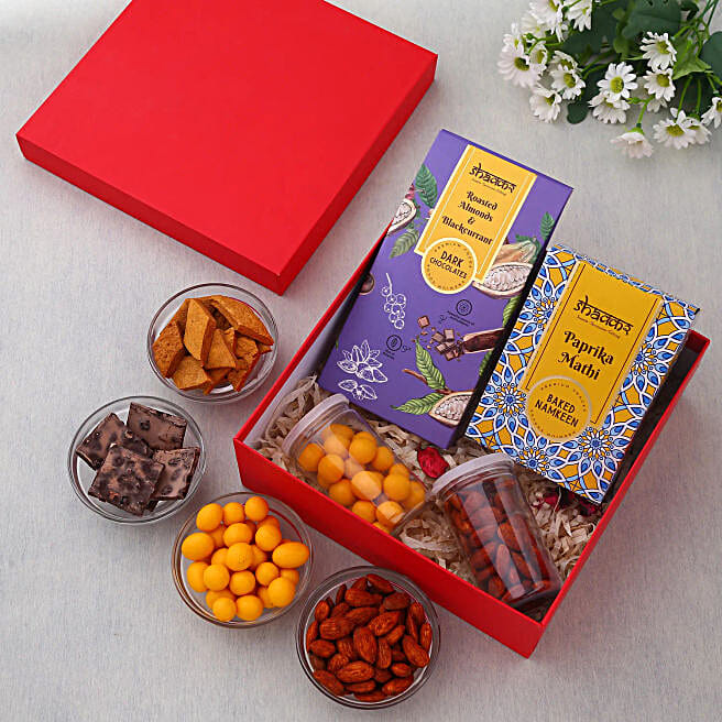Buy/Send Shakkar Sweet and Savoury Red Box Online- FNP