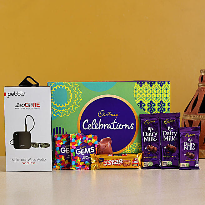 Buy/Send Pebble Zest BT Audio Receiver & Cadbury Celebrations Online- FNP