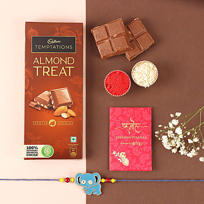 Buy/Send Sneh Blue Appu Kids Rakhi & Cadbury Temptations Online- FNP