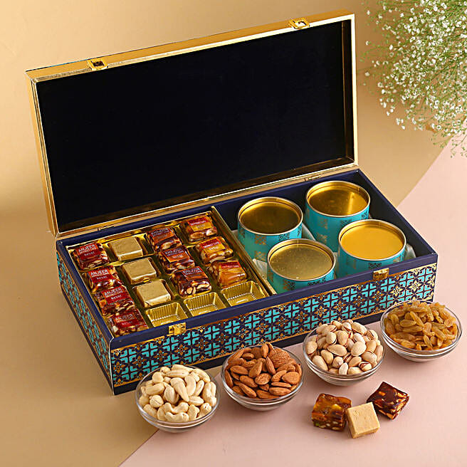 Buy/Send Mithai N Dryfruits Premium Royal Blue Box Online- FNP