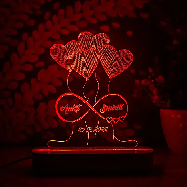 Buy/Send Personalised Infinity Night Lamp- Red Online- FNP