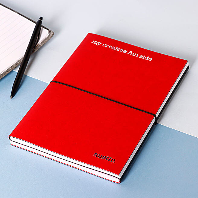 Buy/Send Personalised Red N Black Two Tone Note Book Online- FNP