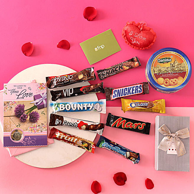 Buy/Send Imported Chocolates & Cookies Love Gift Online- FNP