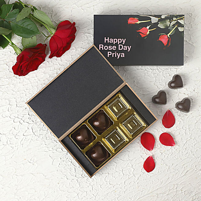 Buy/Send Personalised Rose Day Chocolate Gift Box Online- FNP