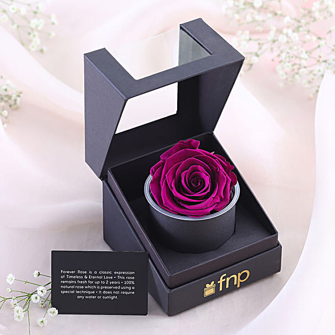 Buy/Send Forever You Purple Color Rose Gift Box Online- FNP