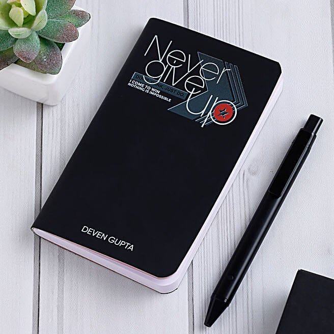 Buy/Send Never Give Up Personalised Notebook N Pen Online- FNP