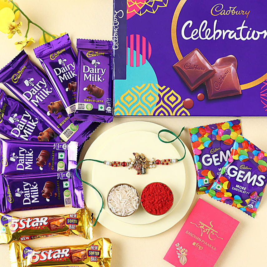 Buy/Send Sneh Radha Krishna Rakhi & Celebrations Gift Pack Online- FNP Buy/Send Sneh Radha Krishna Rakhi & Celebrations Gift Pack Online- FNP