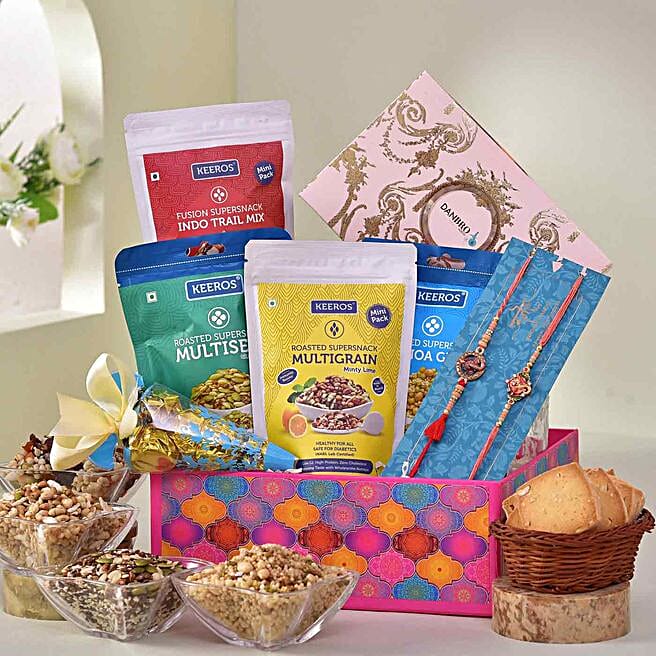 Buy/Send Sneh Ethnic Rakhi Set & Indulgent Goodies Tray Online- FNP