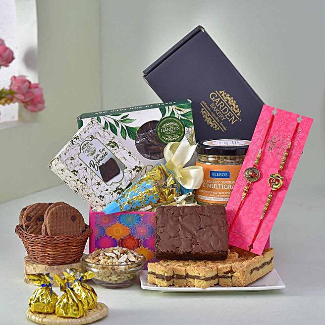 Buy/Send Pretty Rakhi Set & Royal Delicacy Tray Online- FNP