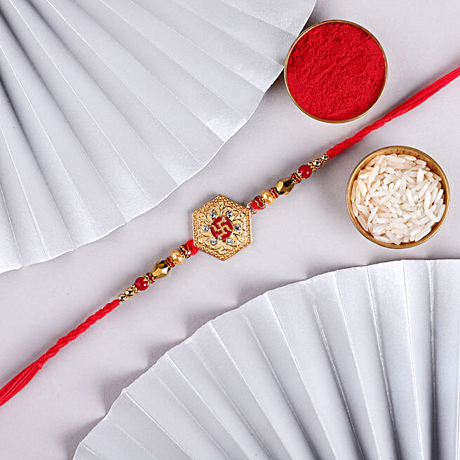 Buy/Send Sneh Heritage Look Swastika Rakhi Online- FNP