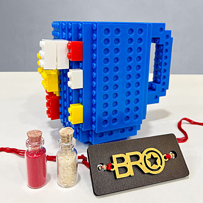 Buy/Send Bro Rakhi & Blocks Coffee Mug Online- FNP