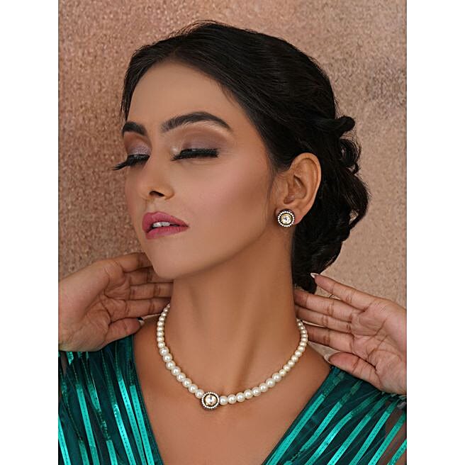 Buy/Send Ruby Rang Kundan-Pearl Elegance Set Online- FNP