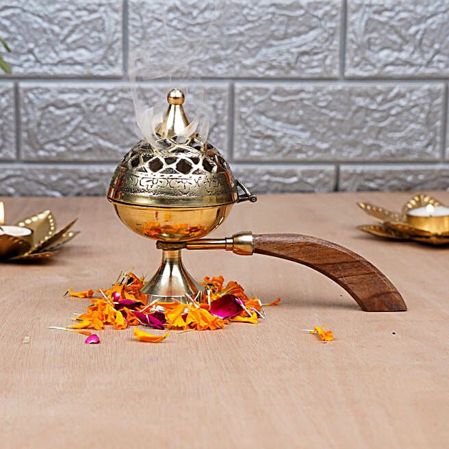 Buy/Send Aromatic Royalty Brass Dhoop Daani Online- FNP