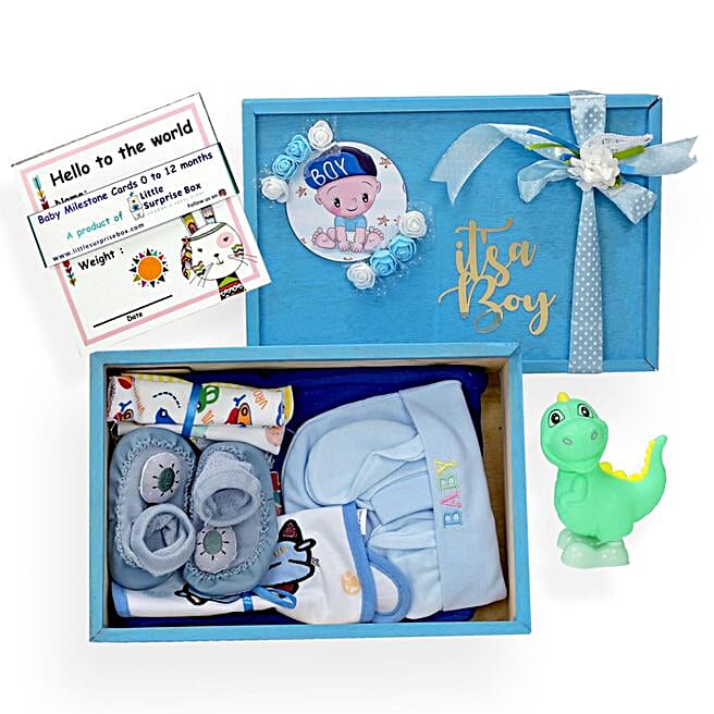 Buy/Send Little Surprise Box For Newborn- Blue Online- FNP