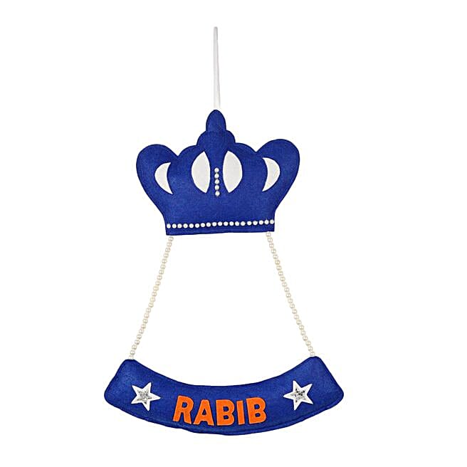 Buy/Send Personalised Crown Theme Hanging Name Plate Online- FNP