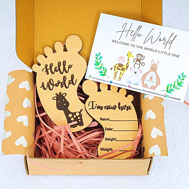 Buy/Send Hello World Feet Baby Announcement Plaque Online- FNP
