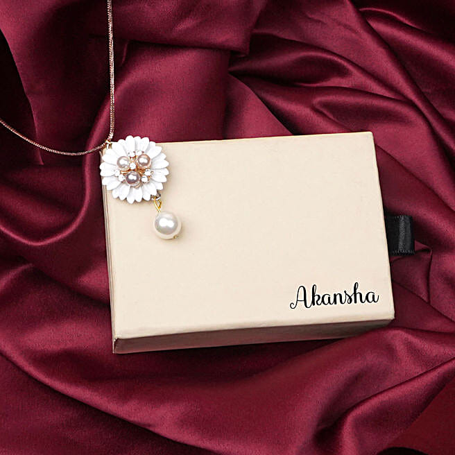 Buy/Send Personalised Ethereal Dreamy Pearl Necklace Box Online- FNP