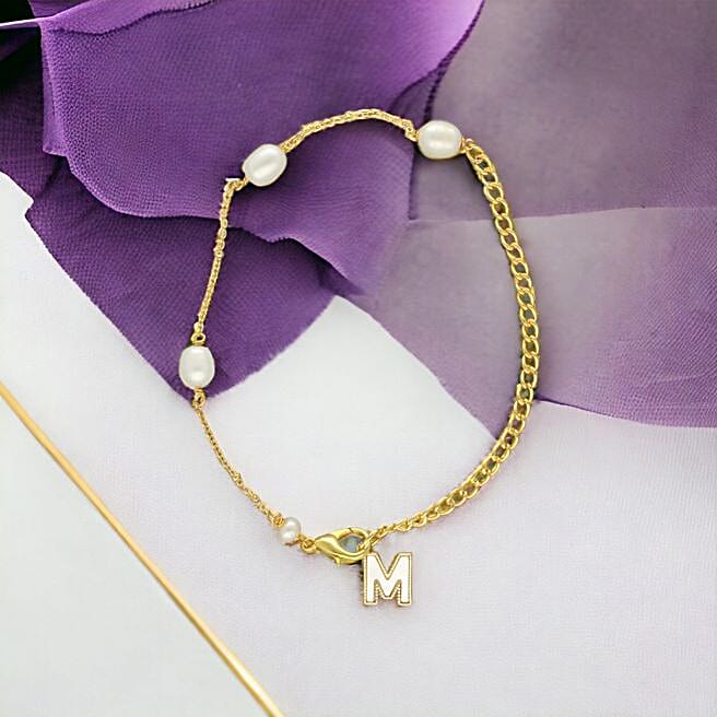 Buy/Send Golden Pearl Bracel Letter Online- FNP