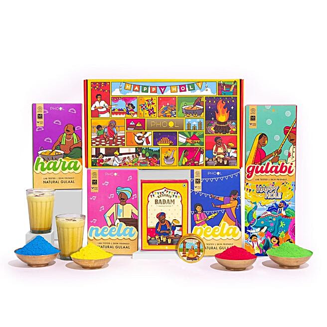 Buy/Send Phool Falgun Gulaal & Thandai Box Online- FNP
