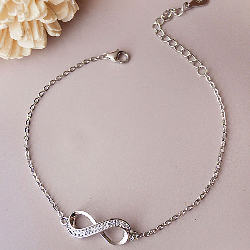 Buy/Send Infinity Love 925 Silver Bracelet Online- FNP