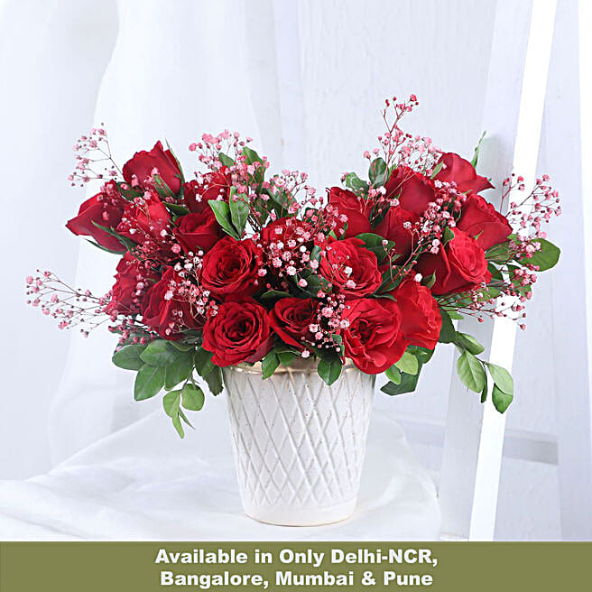 Buy/Send Whispering Petals of Red Roses Online- FNP