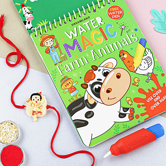 Buy/Send Bal Ganesha Rakhi & Magic Colouring Book Online- FNP