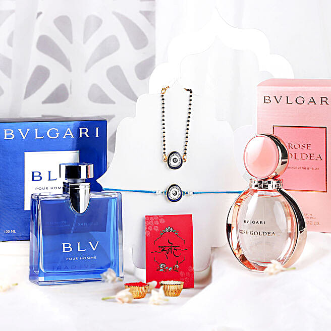 Buy/Send Feng Shui Guardian Bhaiya-Bhabhi Rakhi & Perfume Set Online- FNP
