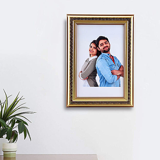 Buy/Send Golden Finish Custom Photo Frame Online- FNP