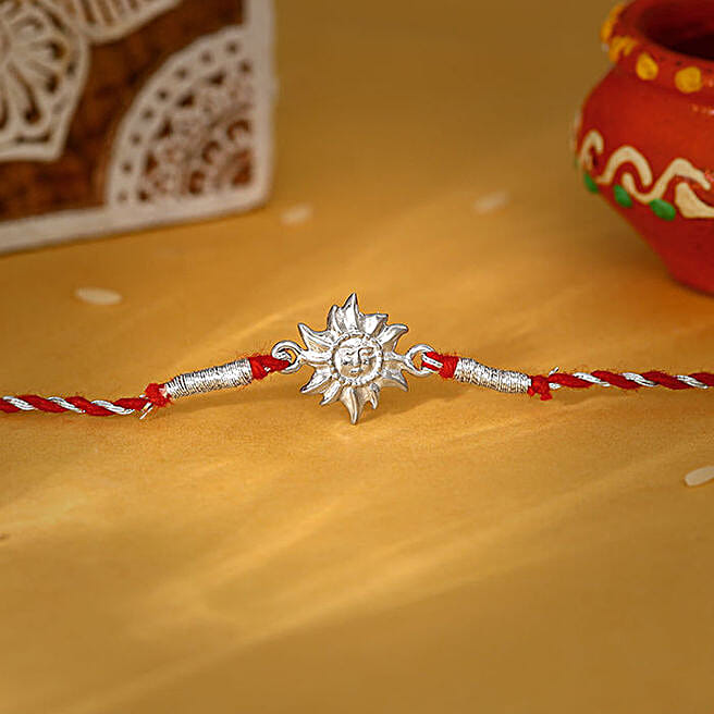 Buy/Send Giva 925 Silver Surya Glow Rakhi Online- FNP