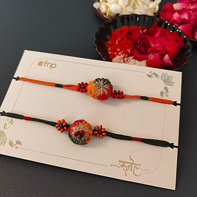 Buy/Send Rustic Charm Fabric Lumba Rakhi Set Online- FNP